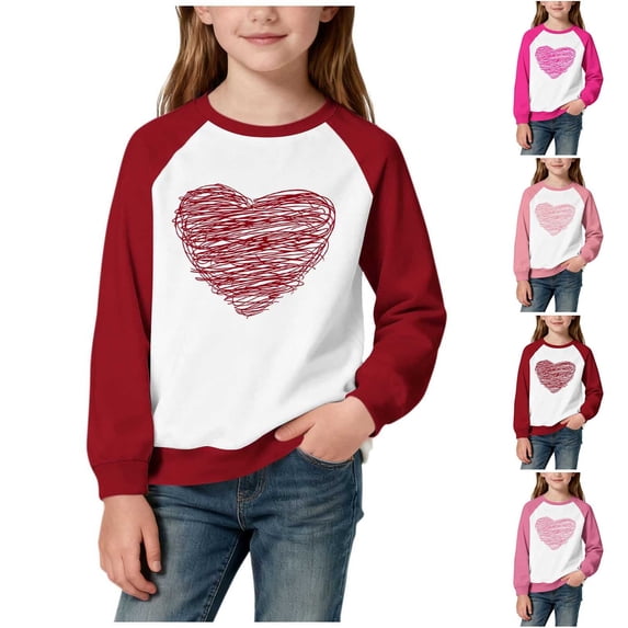 Cowsor Kids Love Printed Hooded Sweatshirt Casual Long Sleeve Pullover ...