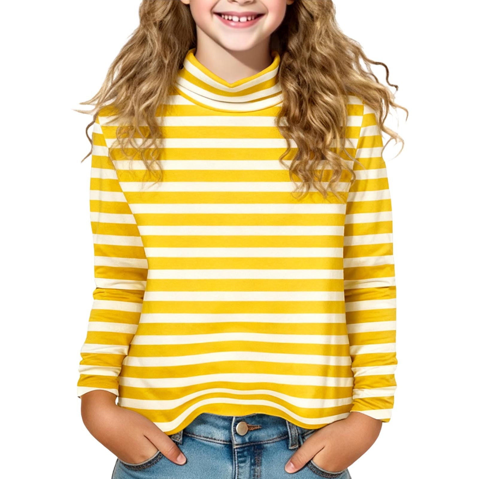 Cowsor Kids' Solid Color Standing Collar Long Sleeve Top - Casual ...