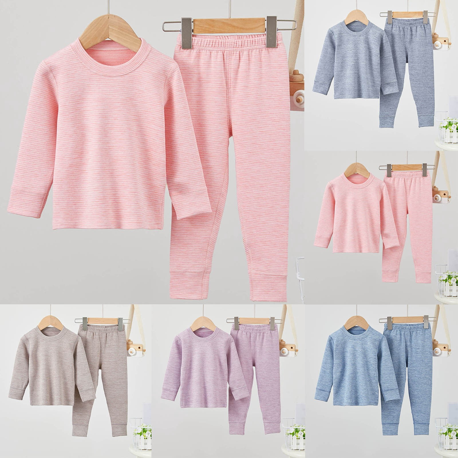 Cowsor Soft Cotton Pajamas for Toddler Boys Girls Kids Long Sleeve ...