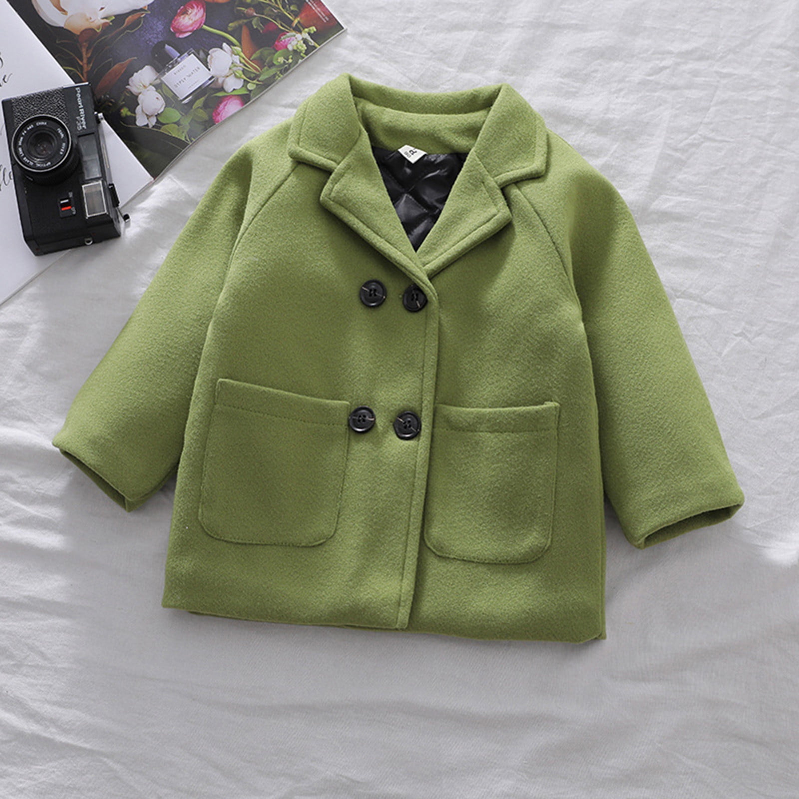 Cowsor Toddler Baby Boys Girls Wool Coat Winter Warm Double Breasted ...