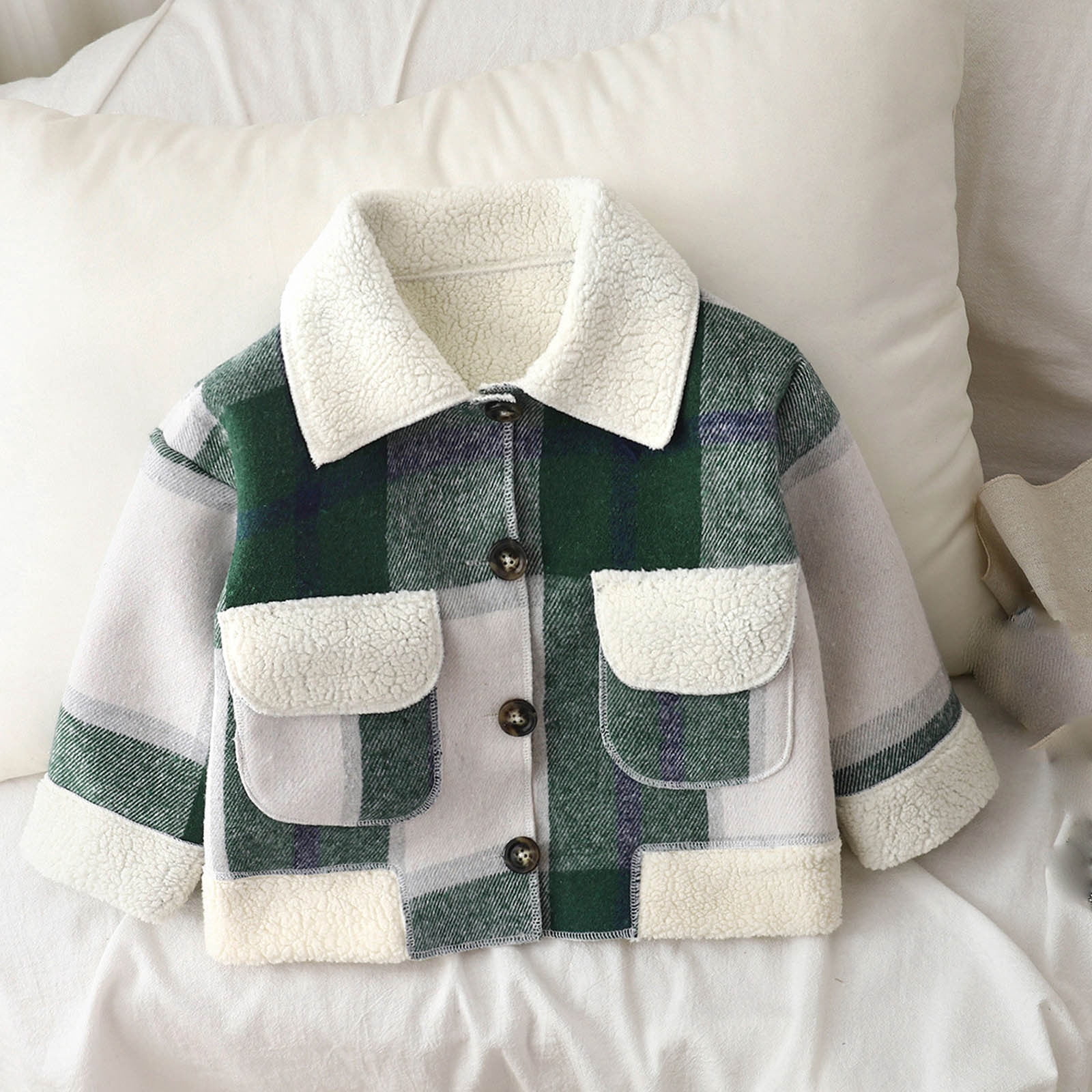 Cowsor Toddler Baby Boys and Girls Plaid Shirts Jacket Long Sleeve ...