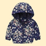 Cowsor Toddler Boys Girls Cartoon Print Zip Jacket Hooded Trench Lightweight Kids Coats ...