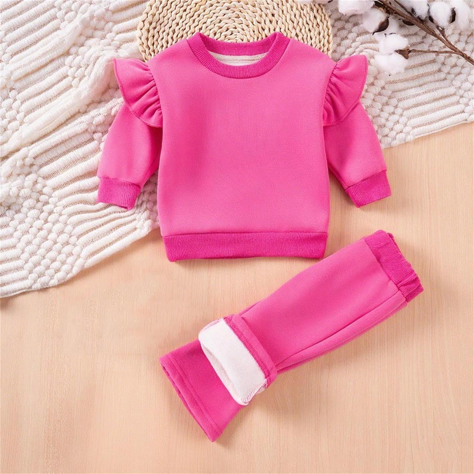 Cowsor Toddler Girl Fall Clothes Set Long Sleeve Tops Pants Set 2-Piece ...