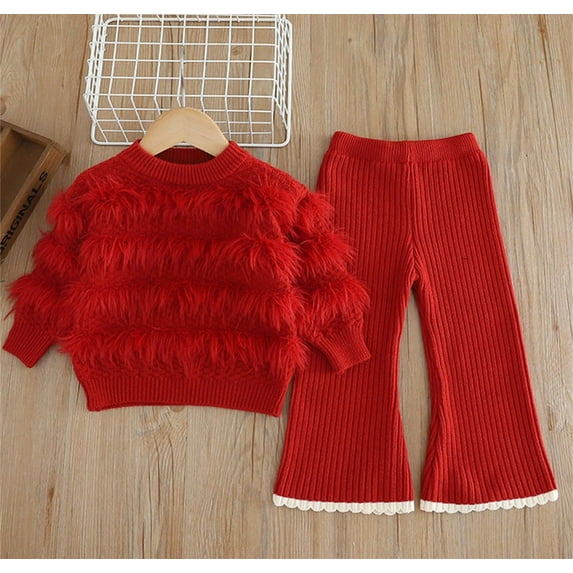 Cowsor Toddler Girls Cute Tassels Crewneck Sweaters with Knitted Flare ...