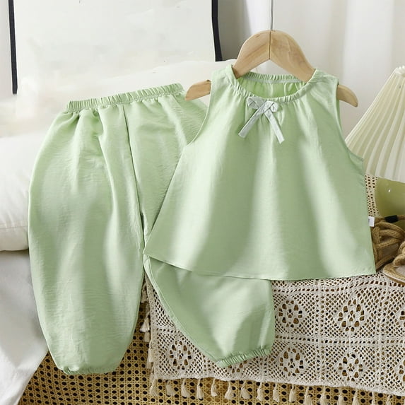 Cowsor Toddler Tank Top Pants Sets 2pc Plain Thin Sleeveless ...