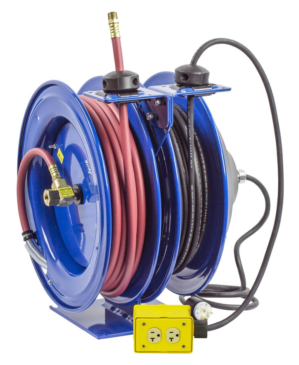 Coxreels Hose Reel Dual Purpose Spring Rewind 3/8In X 50' 300Psi Quad ...