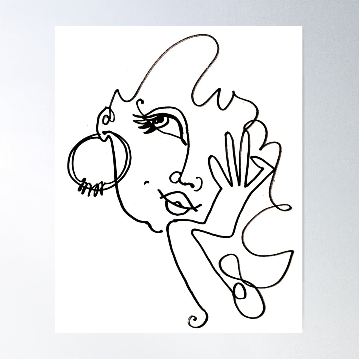 Coy - Line Art Poster Wall Art, Modern Wall Decor For Living Room ...