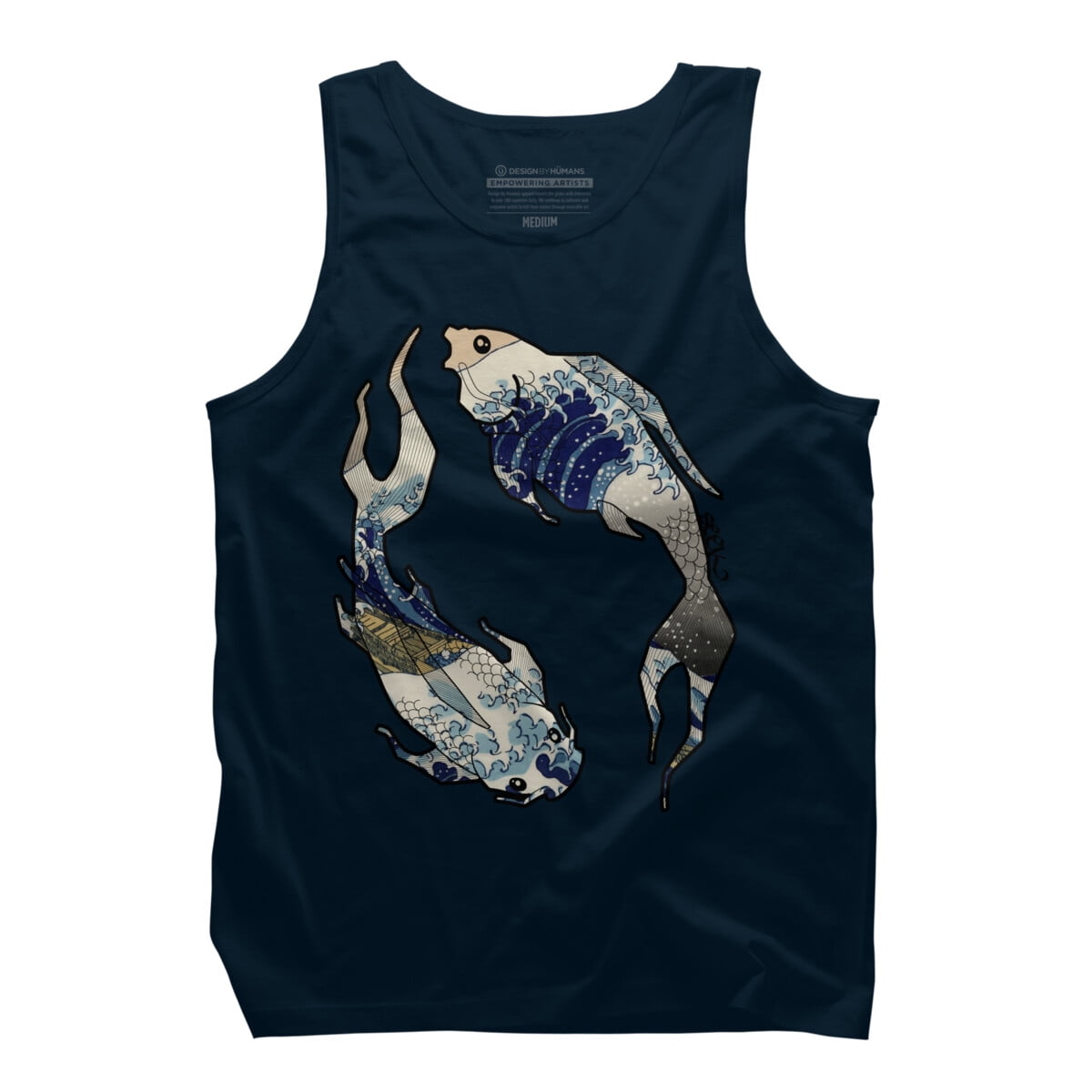 Coy Wave Mens Navy Blue Graphic Tank Top - Design By Humans XL ...