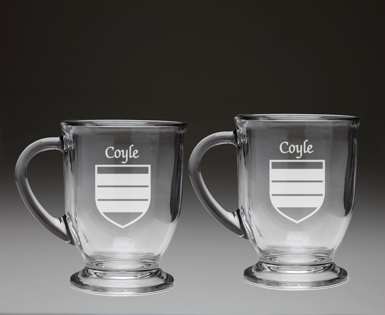 Coyle Irish Coat of Arms Glass Coffee Mugs - Set of 2 - Walmart.com