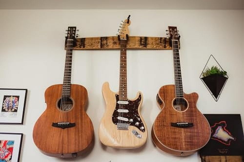 Coyle Woodworks Whiskey Barrel Stave 3-Guitar Wall Mount |Instrument ...
