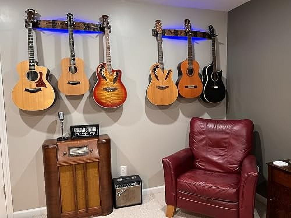 Coyle Woodworks Whiskey Barrel Stave 3-Guitar Wall Mount with LED ...