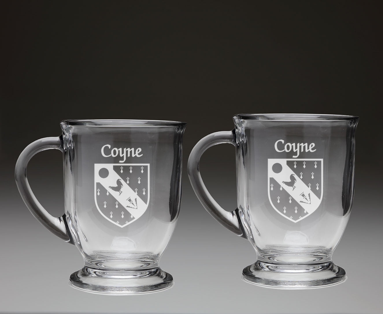 Coyne Irish Coat of Arms Glass Coffee Mugs - Set of 2 - Walmart.com