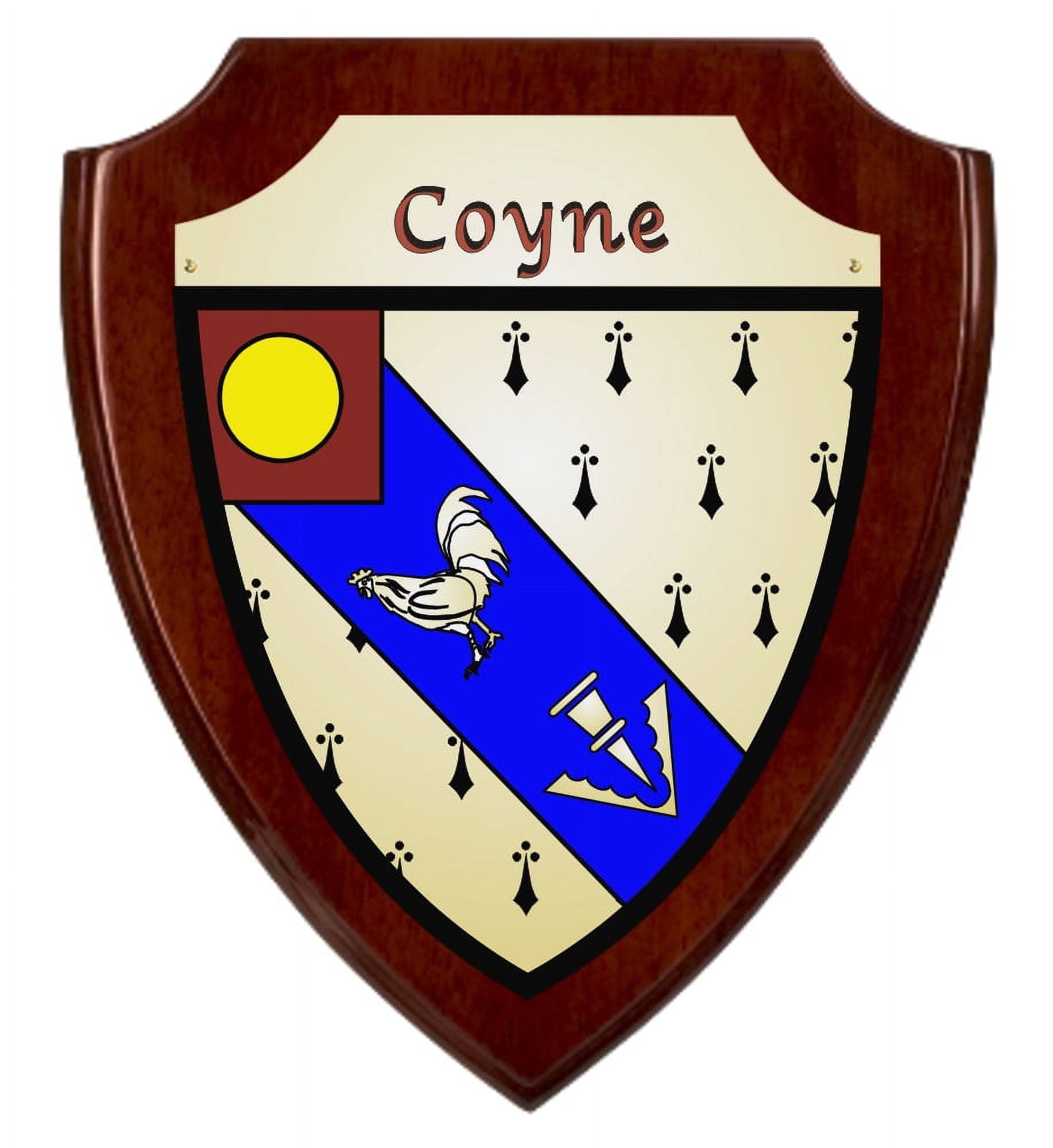 Coyne Irish Coat of Arms Shield Plaque - Rosewood Finish - Walmart.com