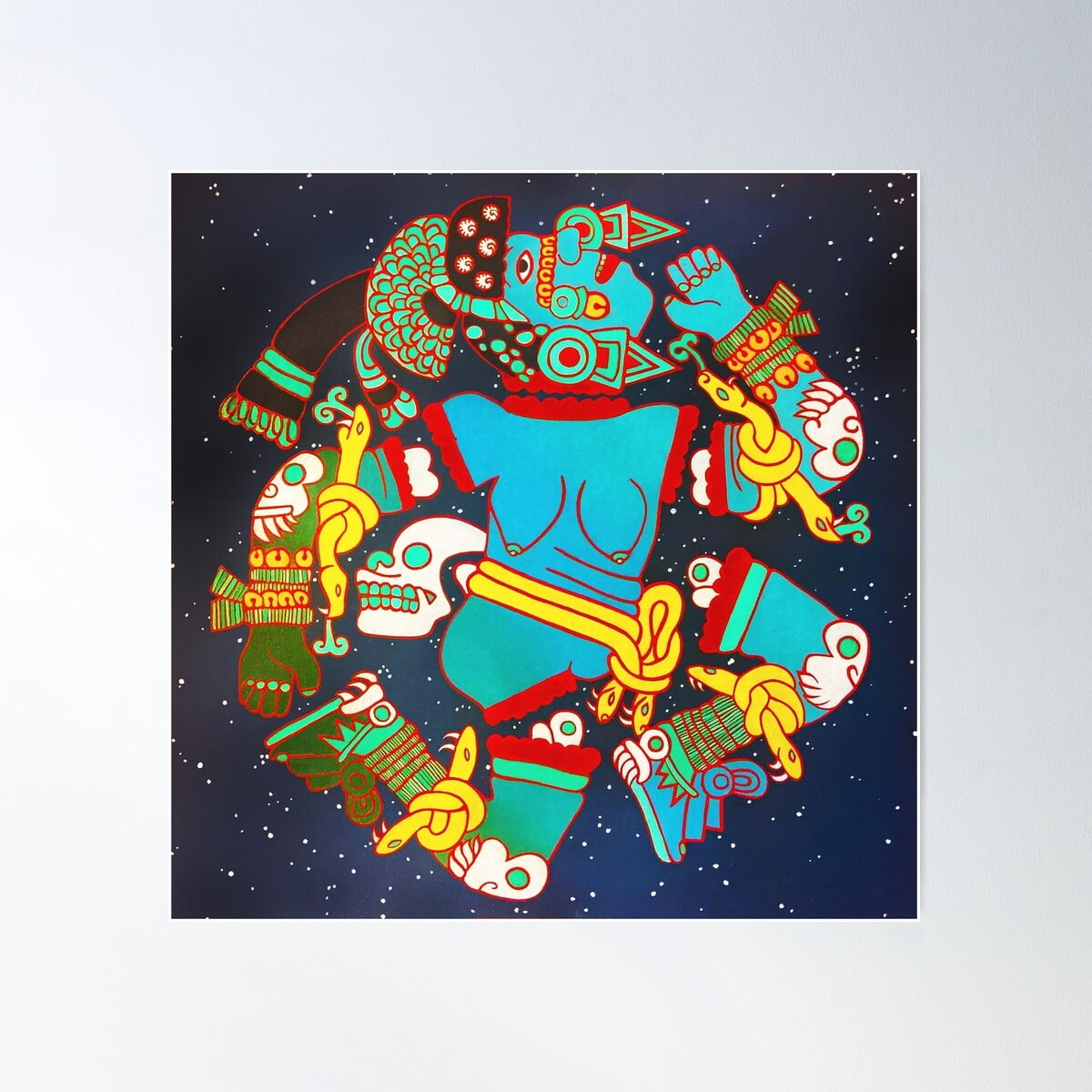 Coyolxauhqui - Aztec Moon Goddess Poster Wall Art, Modern Wall Decor ...