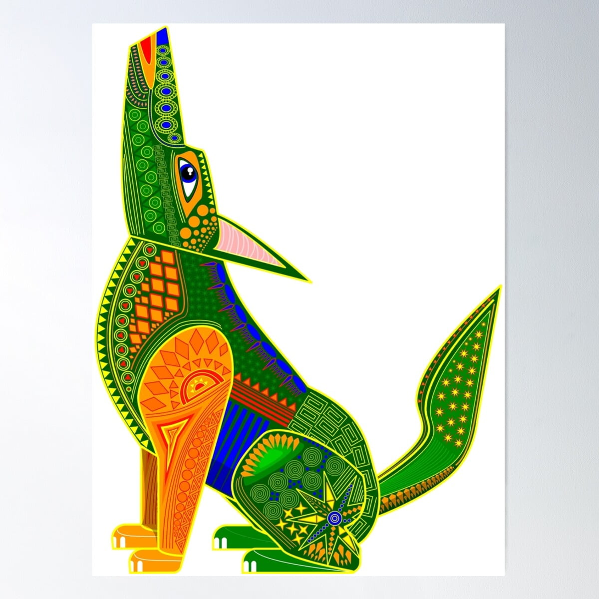 Coyote Alebrije Poster Wall Art, Modern Wall Decor For Living Room ...