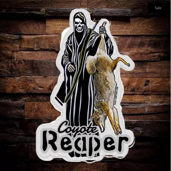 Coyote Reaper Predator Hunting Sticker Phone Decal Water Bottle ...