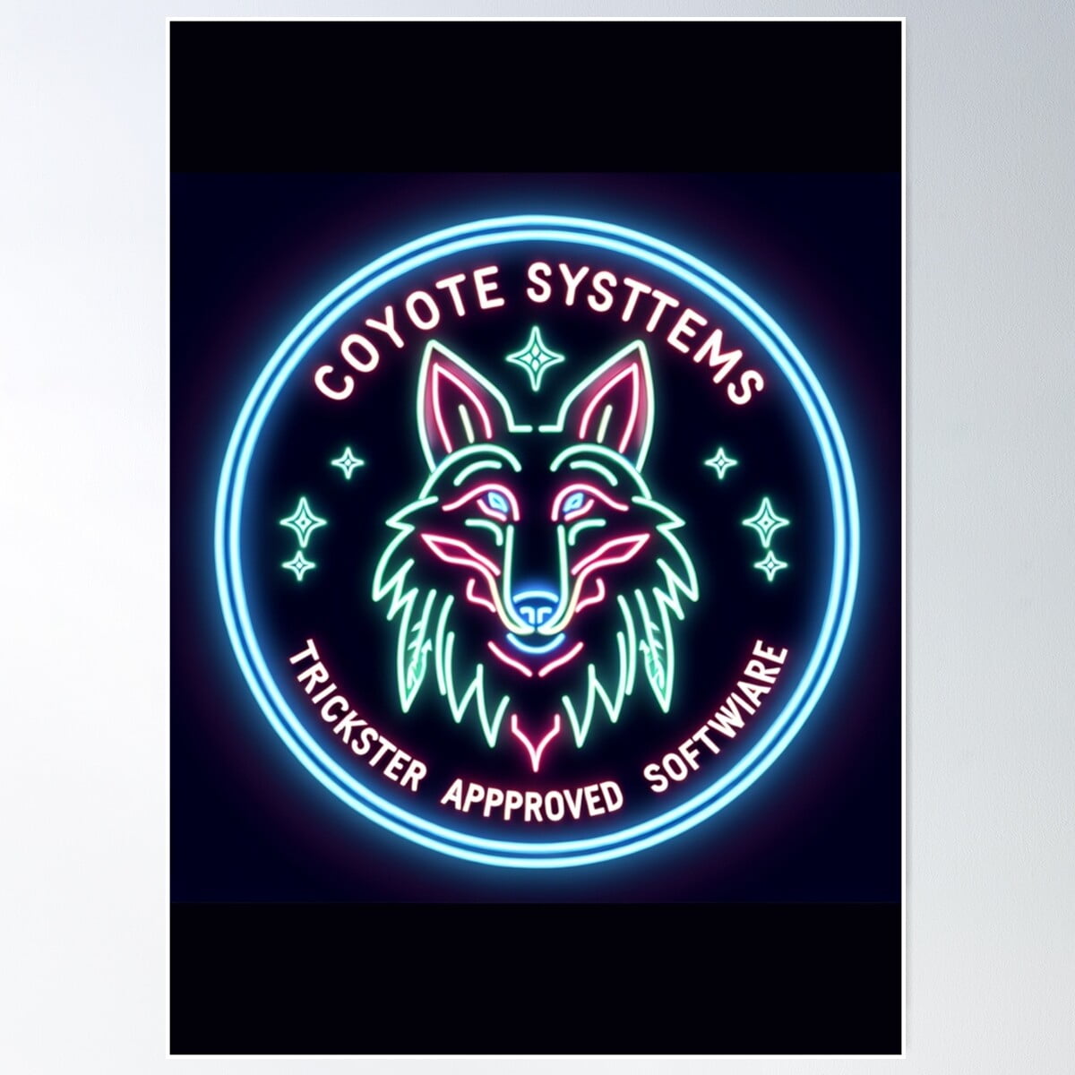 Coyote Systems – Trickster Approved Software Poster Wall Art, Modern ...