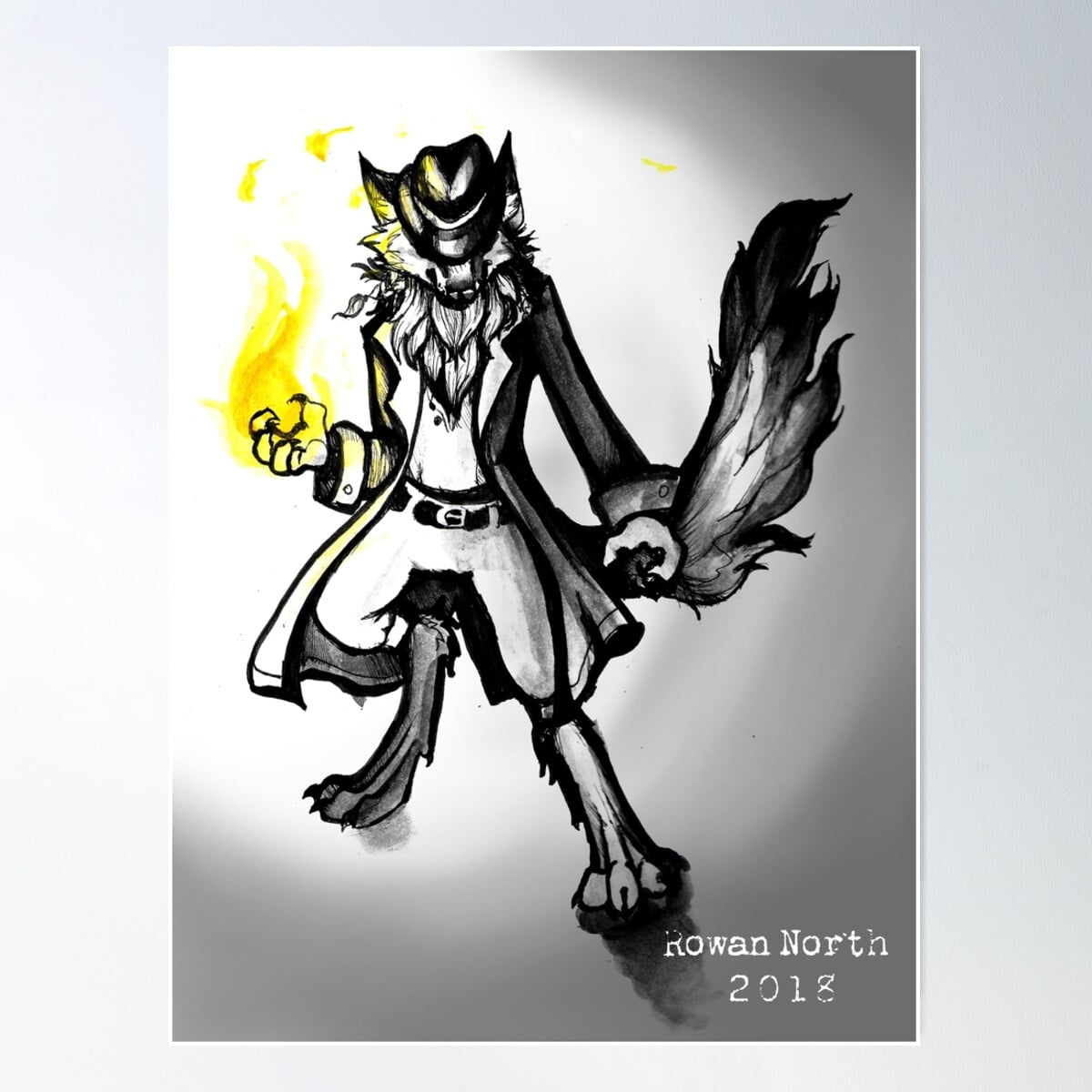 Coyote, The Trickster God Poster Wall Art, Modern Wall Decor For Living ...