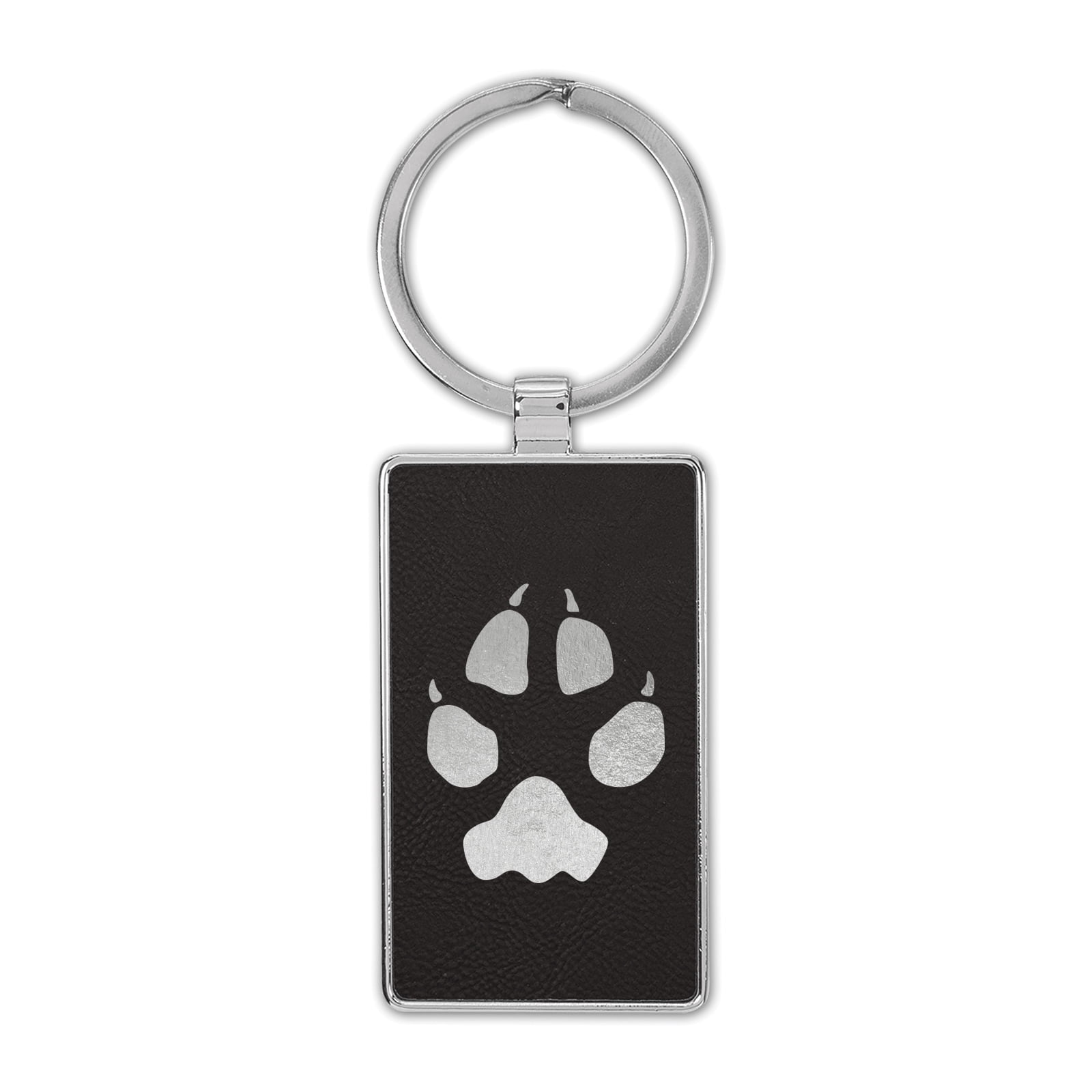 Coyote Tracks Premium Leatherette Keychain hunting print marks - Black ...