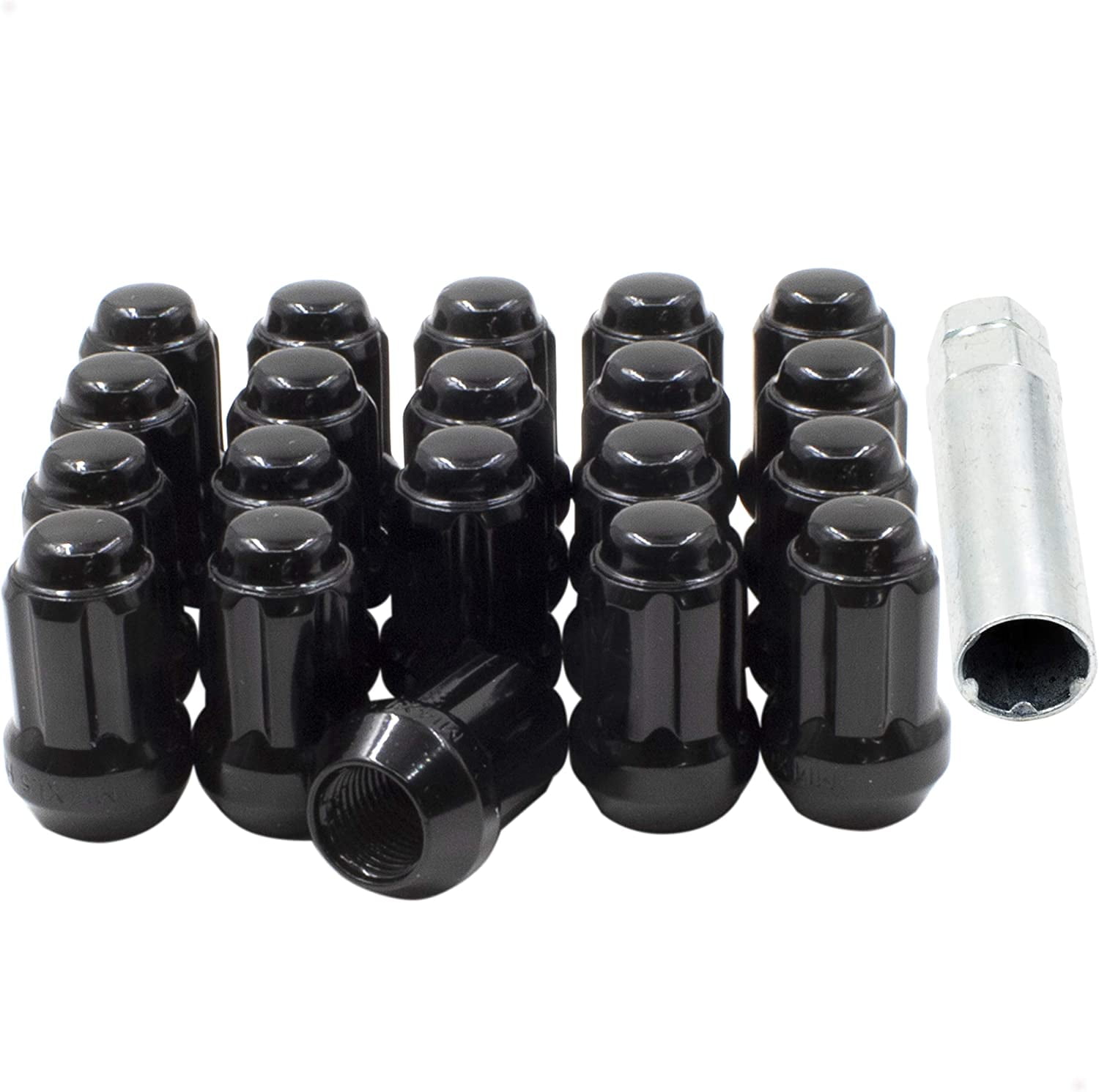 Wheel Accessories Parts M14x1.5 Spline Aftermarket Lug Nuts Black 20 ...