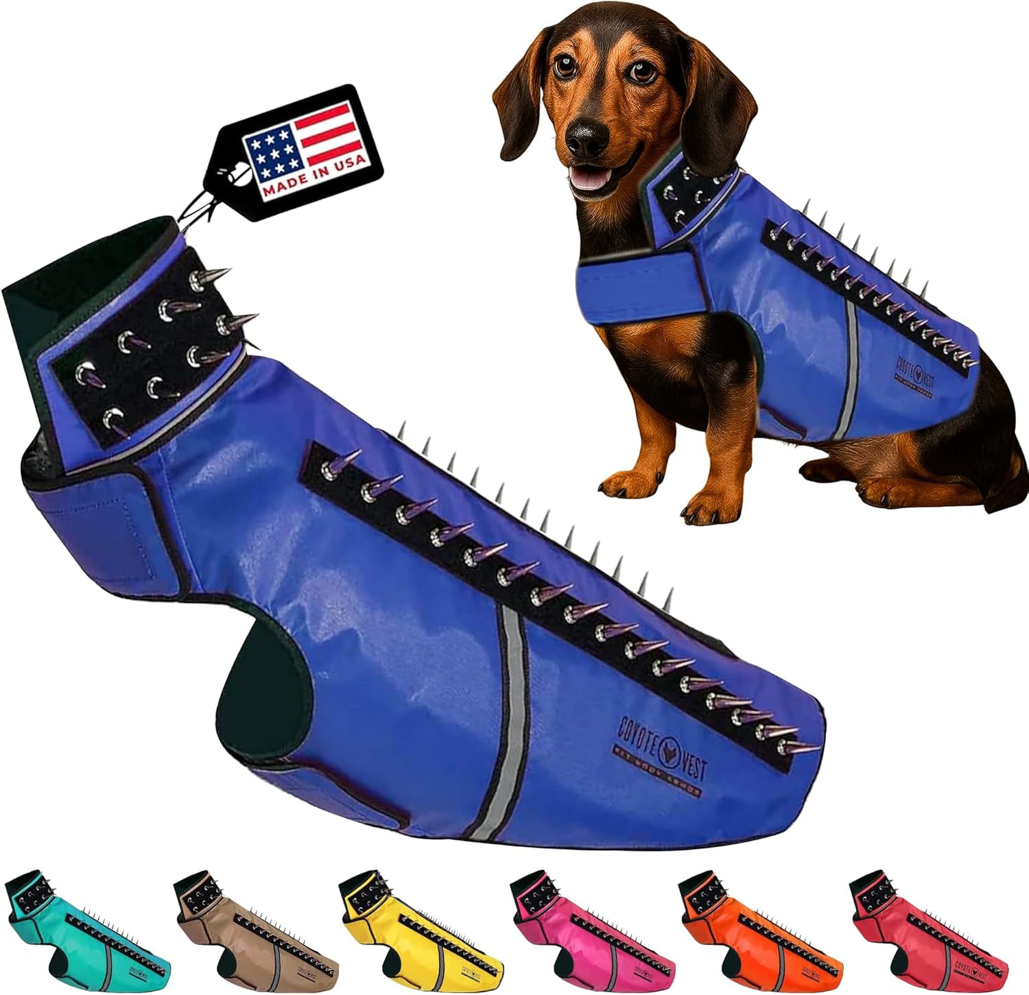 CoyoteVest SpikeVest Dog Harness Vest for Small Dogs, Reflective Dog ...