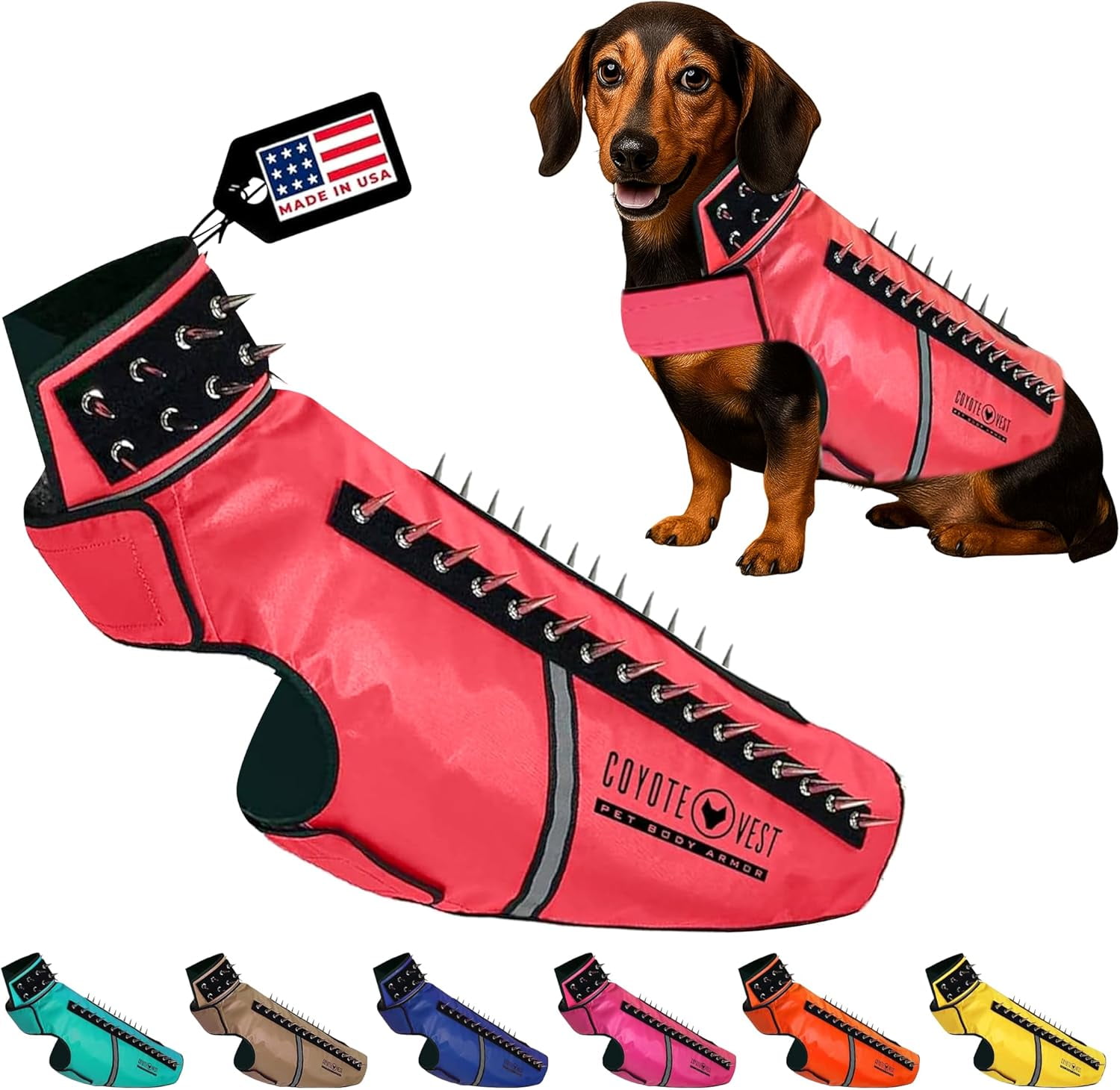 CoyoteVest SpikeVest Dog Harness Vest for Small Dogs, Reflective Dog ...