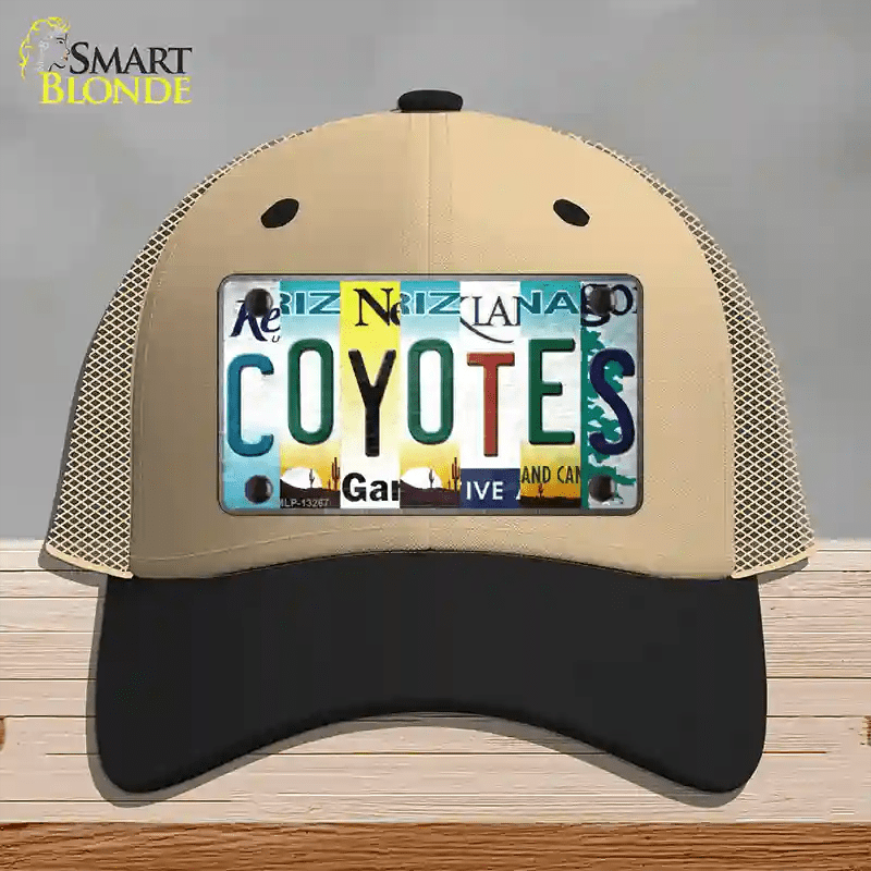 Coyotes Strip Art Novelty License Plate Hat Tag Mesh Khaki|Black ...