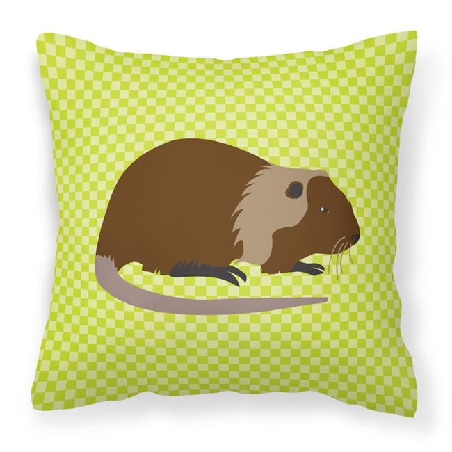 Coypu Nutria River Rat Green Fabric Decorative Pillow - 18 x 18 in ...