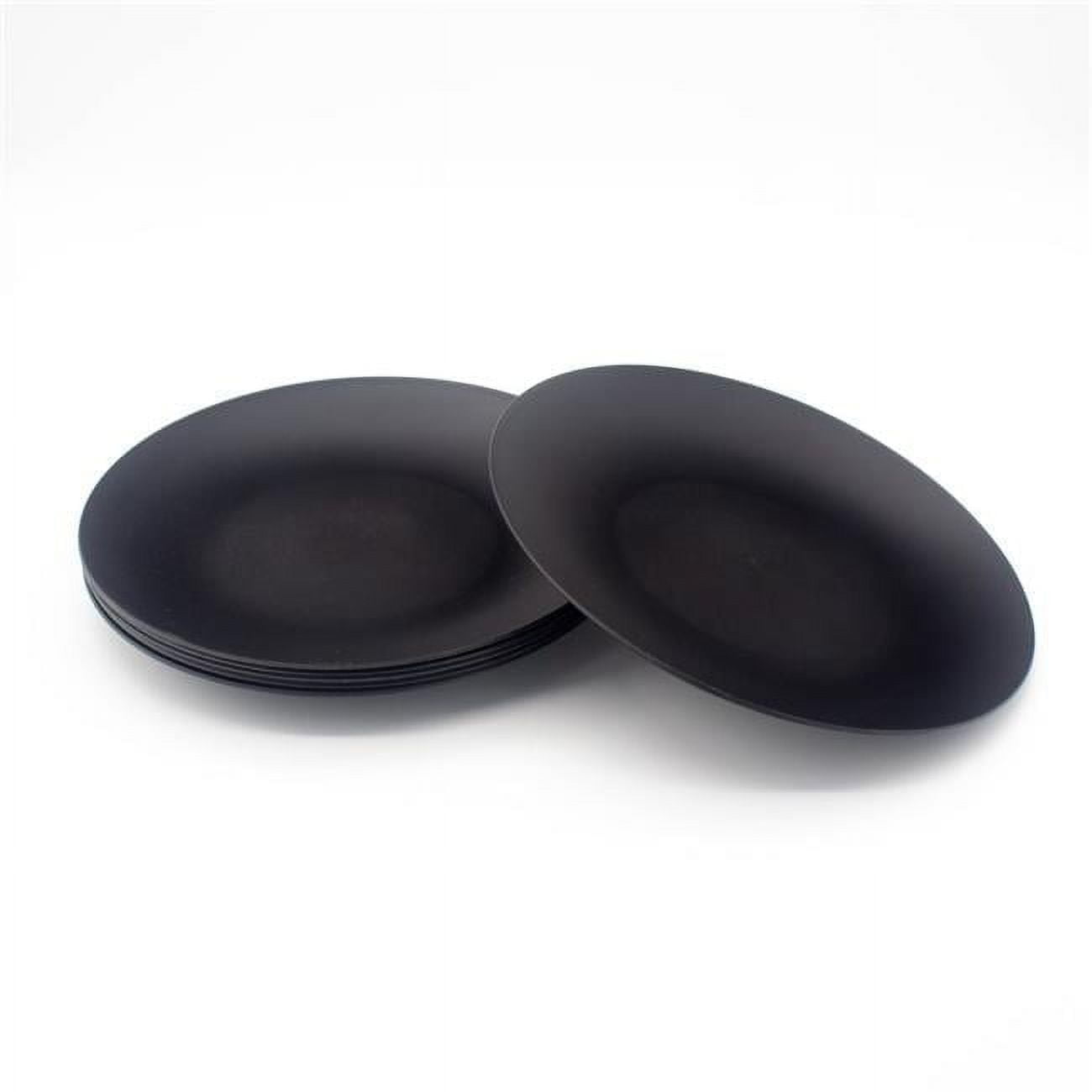 Coza Design- Unbreakable and Reusable Plastic Plate Set- BPA Free- Set of 6 (Black) - Walmart.com