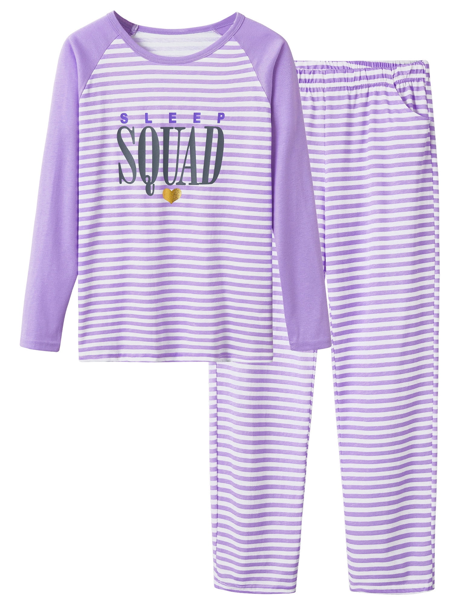 Beezizac Big Girls Pajamas Size 8 - Long Sleeve & Pants 2-PC PJ Set ...