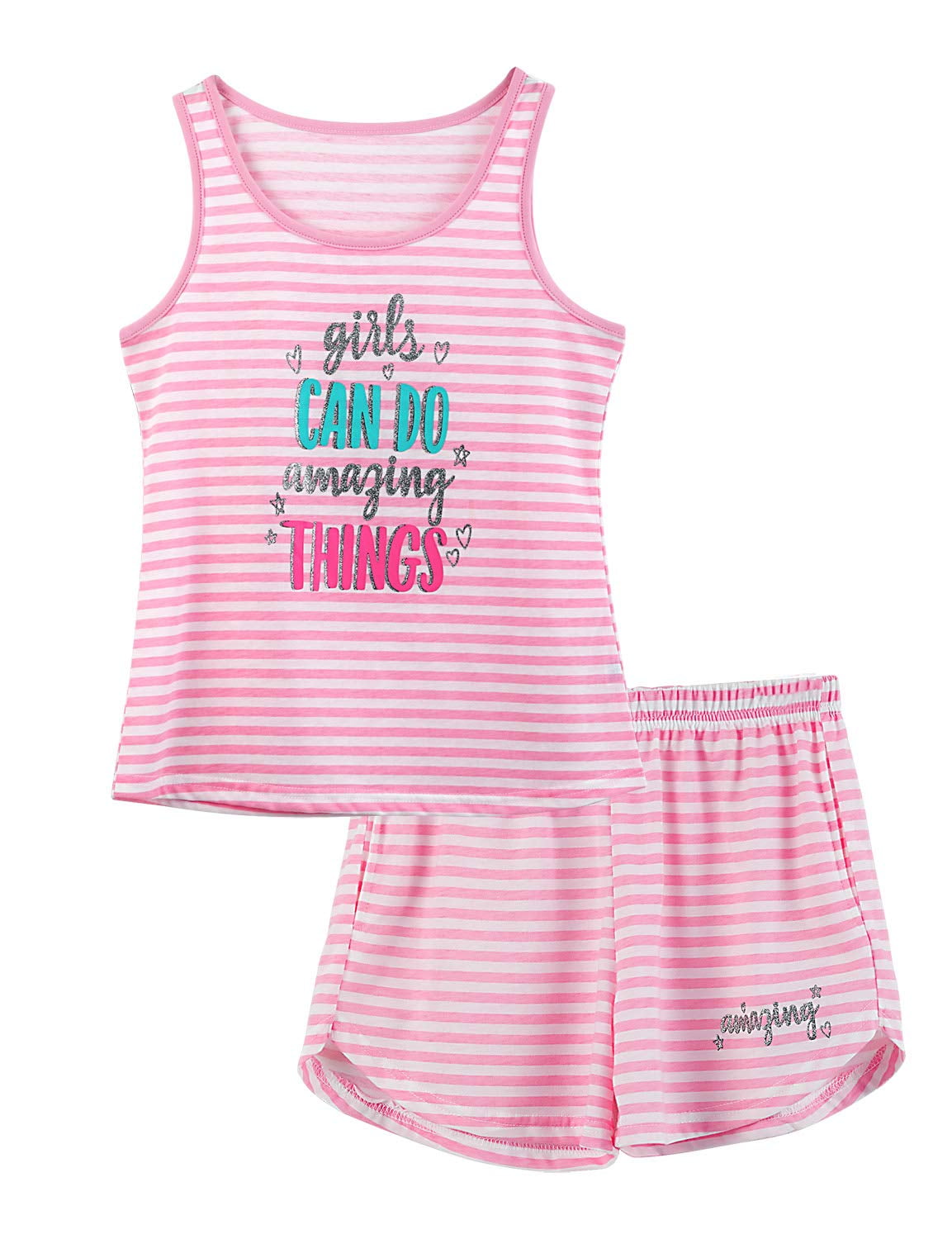 Cozchique Girls Tank Top Pajamas – Size 10 Summer Shorts PJS Set Big ...