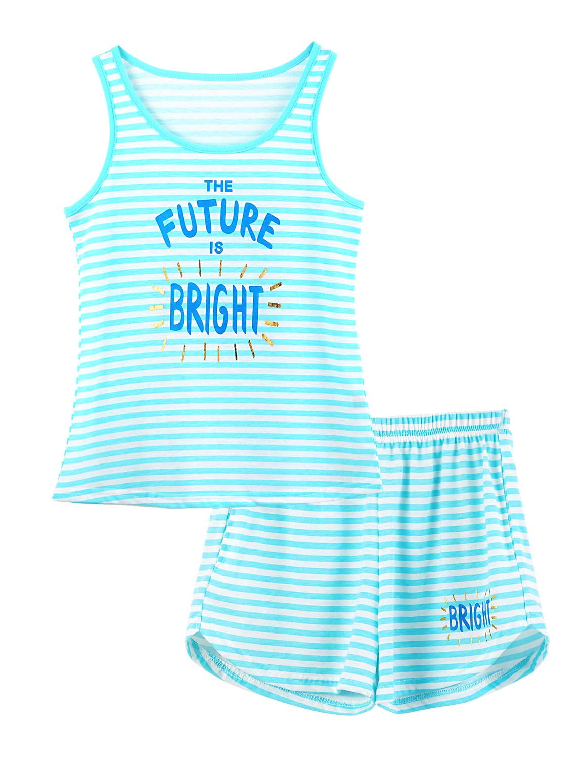 Beezizac Girls Tank Top Pajamas – Size 12 Summer Shorts PJS Set Big ...