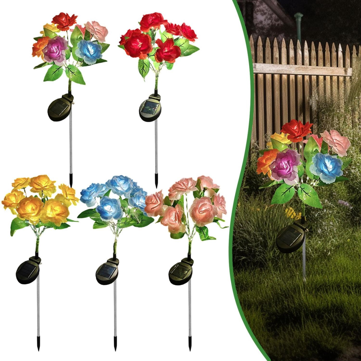CozeLy Garden Lights Solar Outdoor Multi Color Changing Weather Powered ...