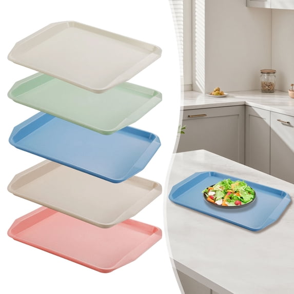 CozeLy Rectangular Plastic Serving Tray Fast Food Tray for Indoor ...