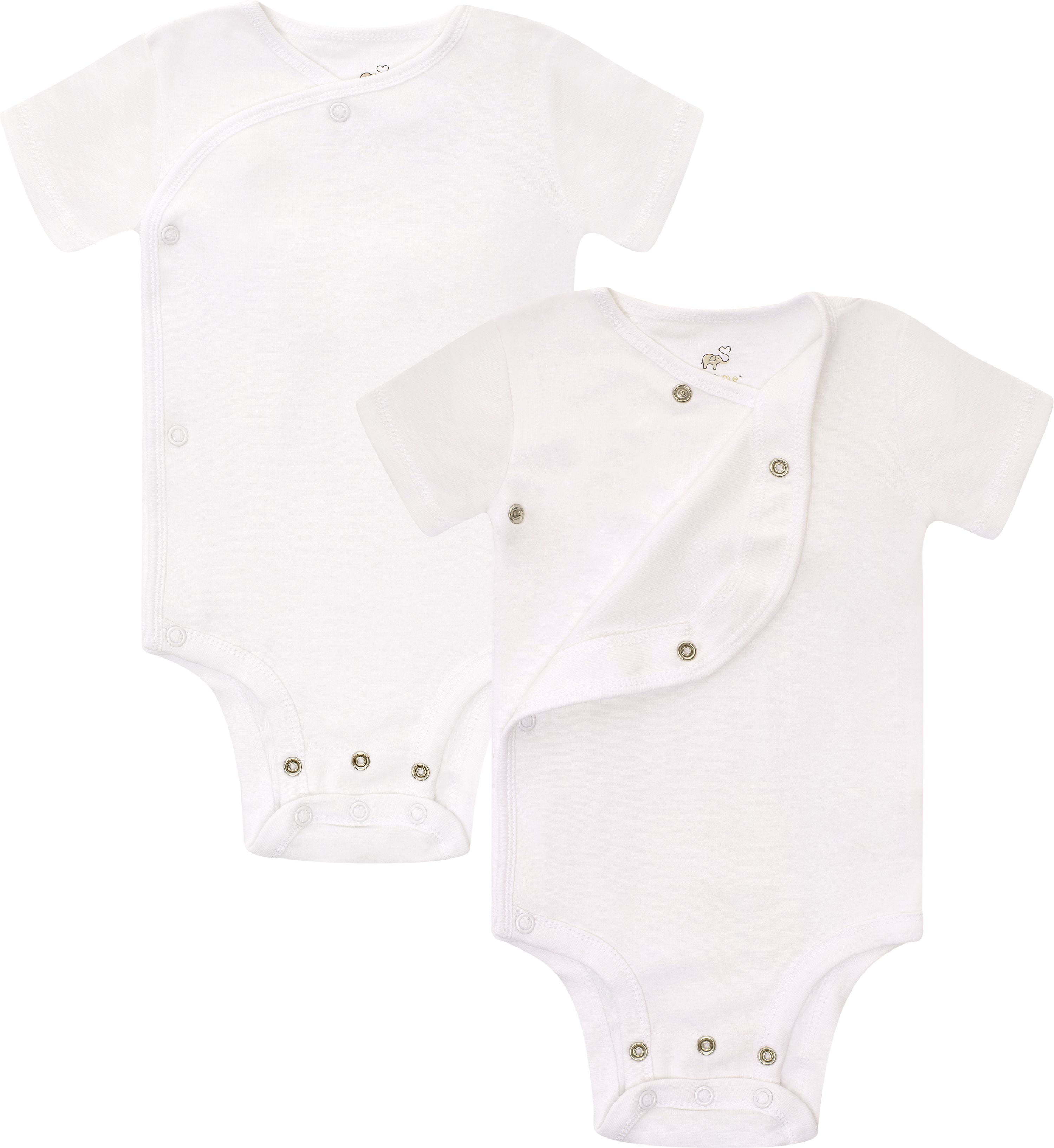 Cozeeme Baby Premium Cotton Bodysuits Side Snap Short Sleeve 2 Pack ...