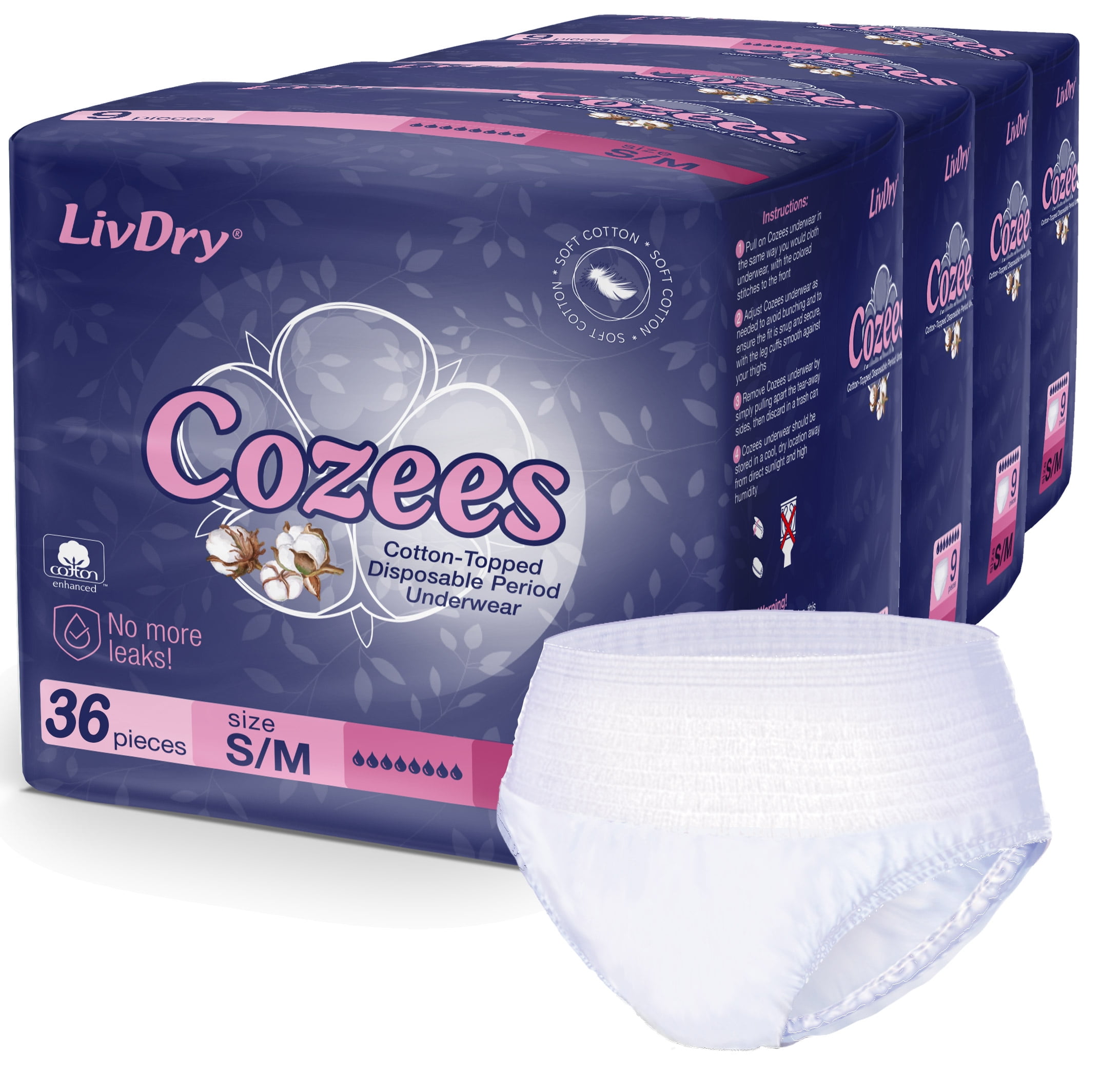 Cozees Disposable Period Underwear for Women, Menstrual and Postpartum ...