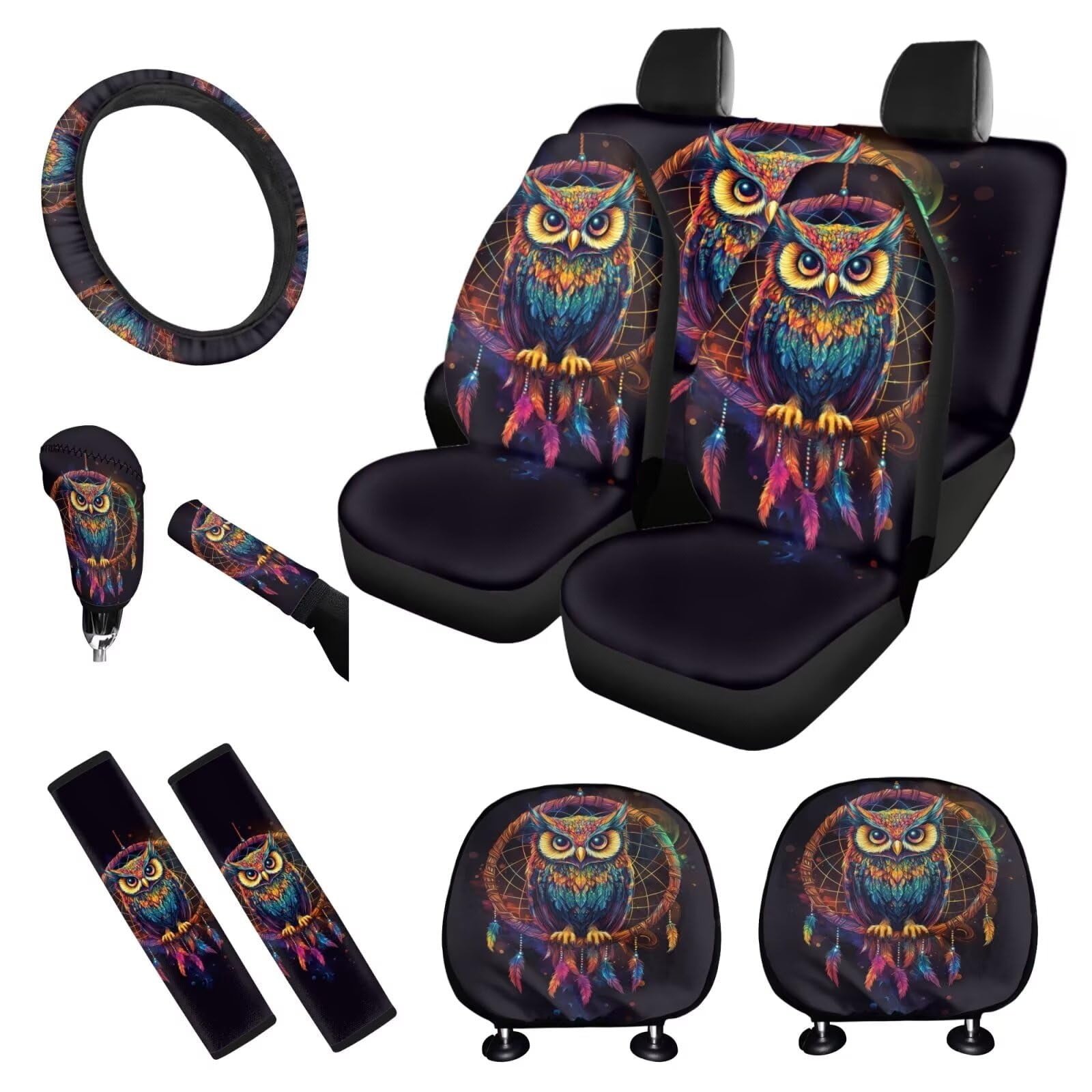 Cozeyat Dreamcatcher Owl Car Seat Covers for Women Universal Front ...