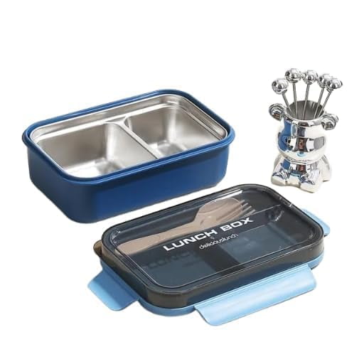 Coziess Lunchmate Stainless Steel Lunch Box with Small Container Spoon ...