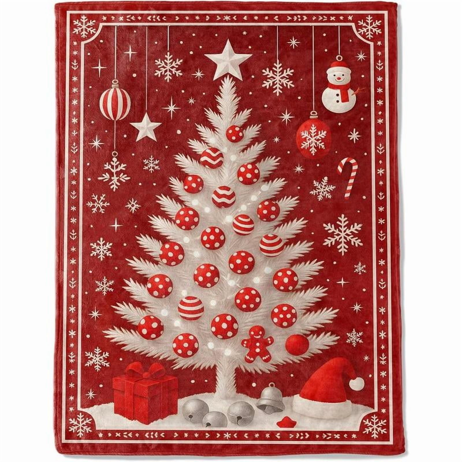 Coziest Blanket Decorative Blanket, Tree and Gingerbread Reindeer Candy ...