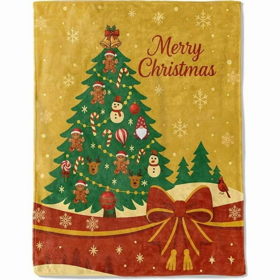 Coziest Blanket Decorative Blanket, Tree and Gingerbread Reindeer Candy ...