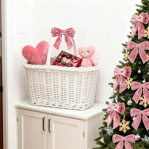 Cozilinen 12-Piece Flock Velvet Bow Set for Christmas Tree and Window ...