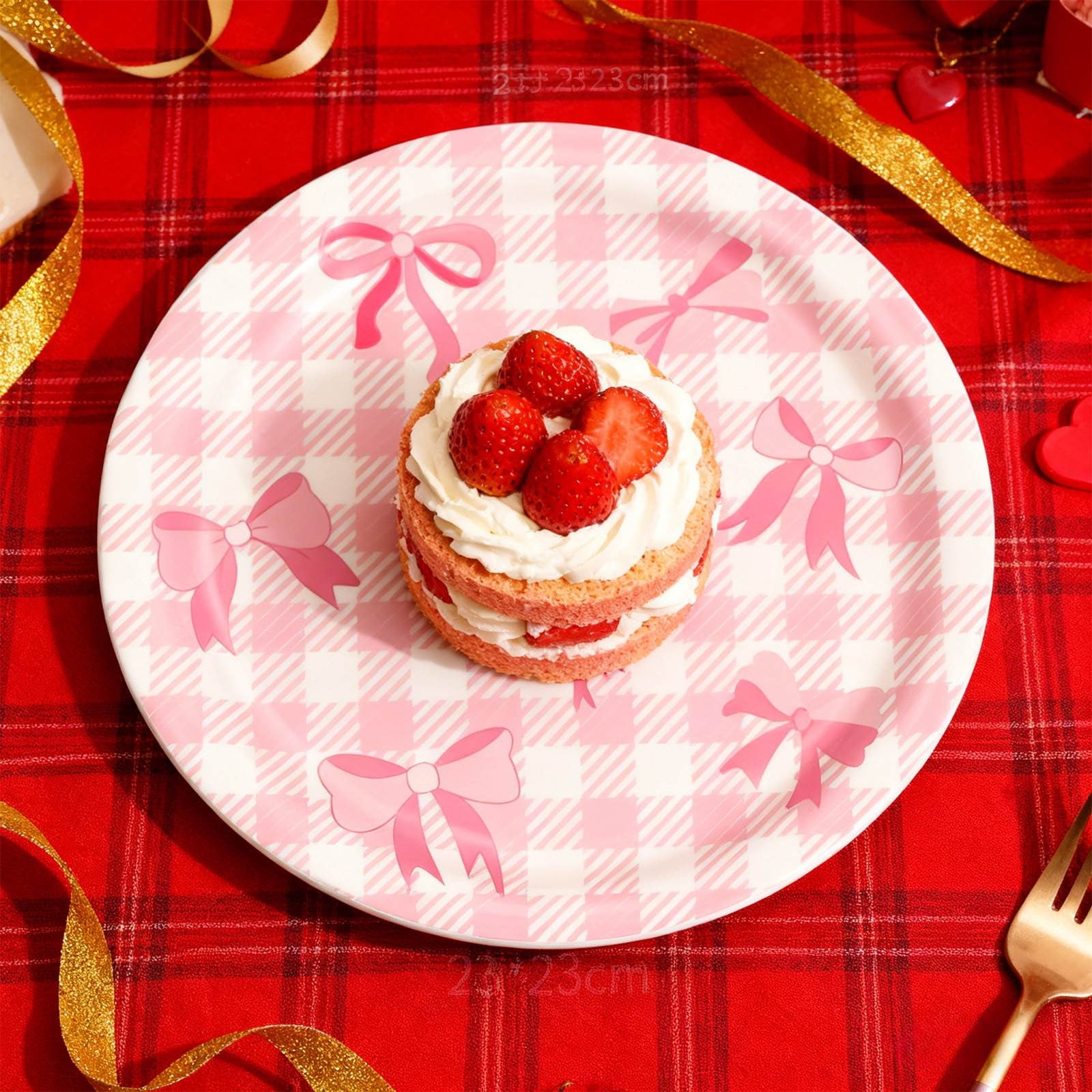 Cozilinen 24-Piece Valentine's Day Themed Disposable Paper Plates, Cups ...