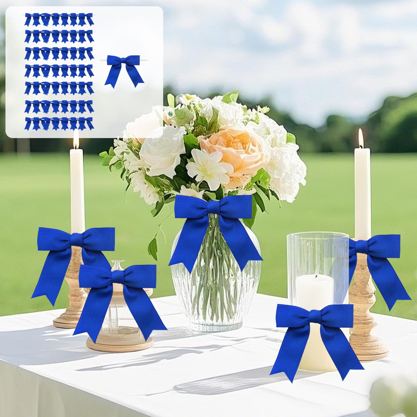 Cozilinen 50Pcs 2.3cm Polyester Ribbon Bows, Handmade Gift Box Decor ...