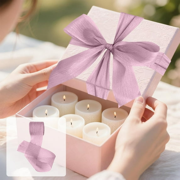 Cozilinen Glitter Threaded Crinkle Satin Ribbon for Gift Wrapping ...