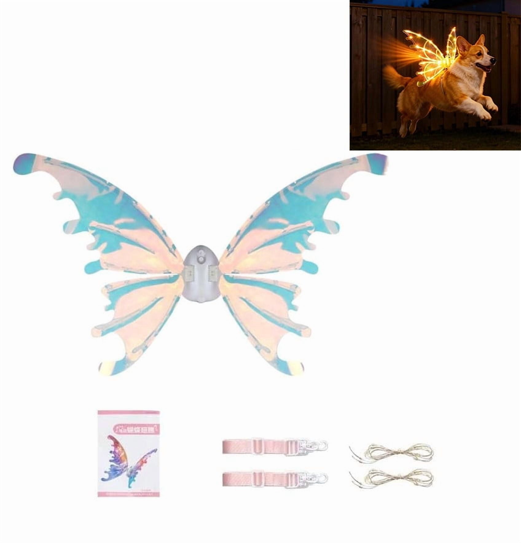 Cozilinen LED Light Up Pet Wings with Flapping Motion & Music, Glowing ...