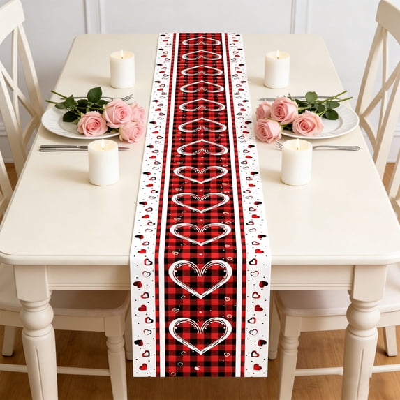 Cozilinen Valentine's Day Table Runner 33x180cm Non-Slip Washable ...