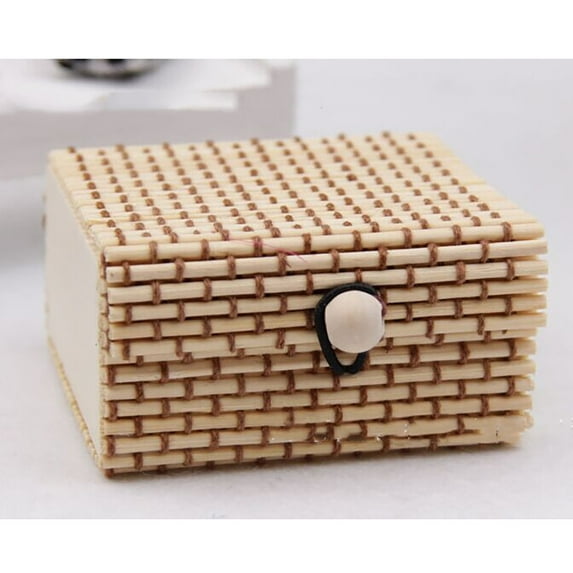 Cozival Bamboo Slat Storage Tray - Natural Wooden Organizer for ...