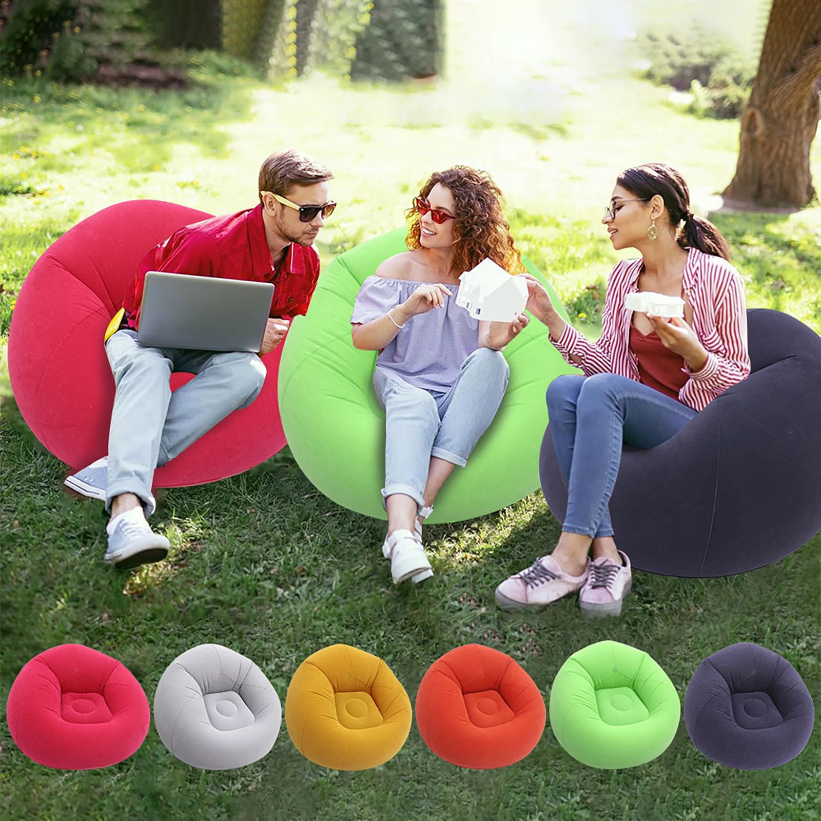 Cozival Inflatable Couch, Inflatable Couch with Carry Bag, Portable ...
