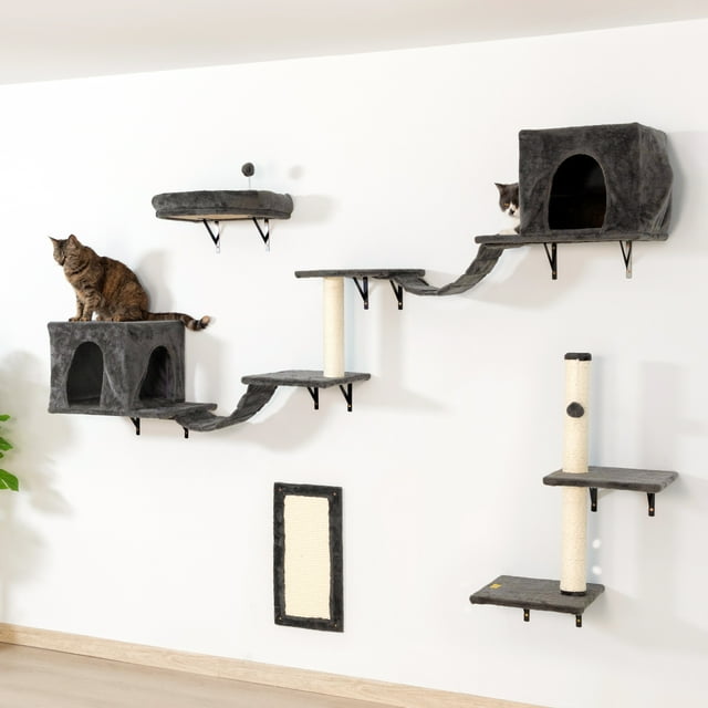 Coziwow 8PCS Wall Mounted Cat Climber, Pet Tree with Platforms and ...