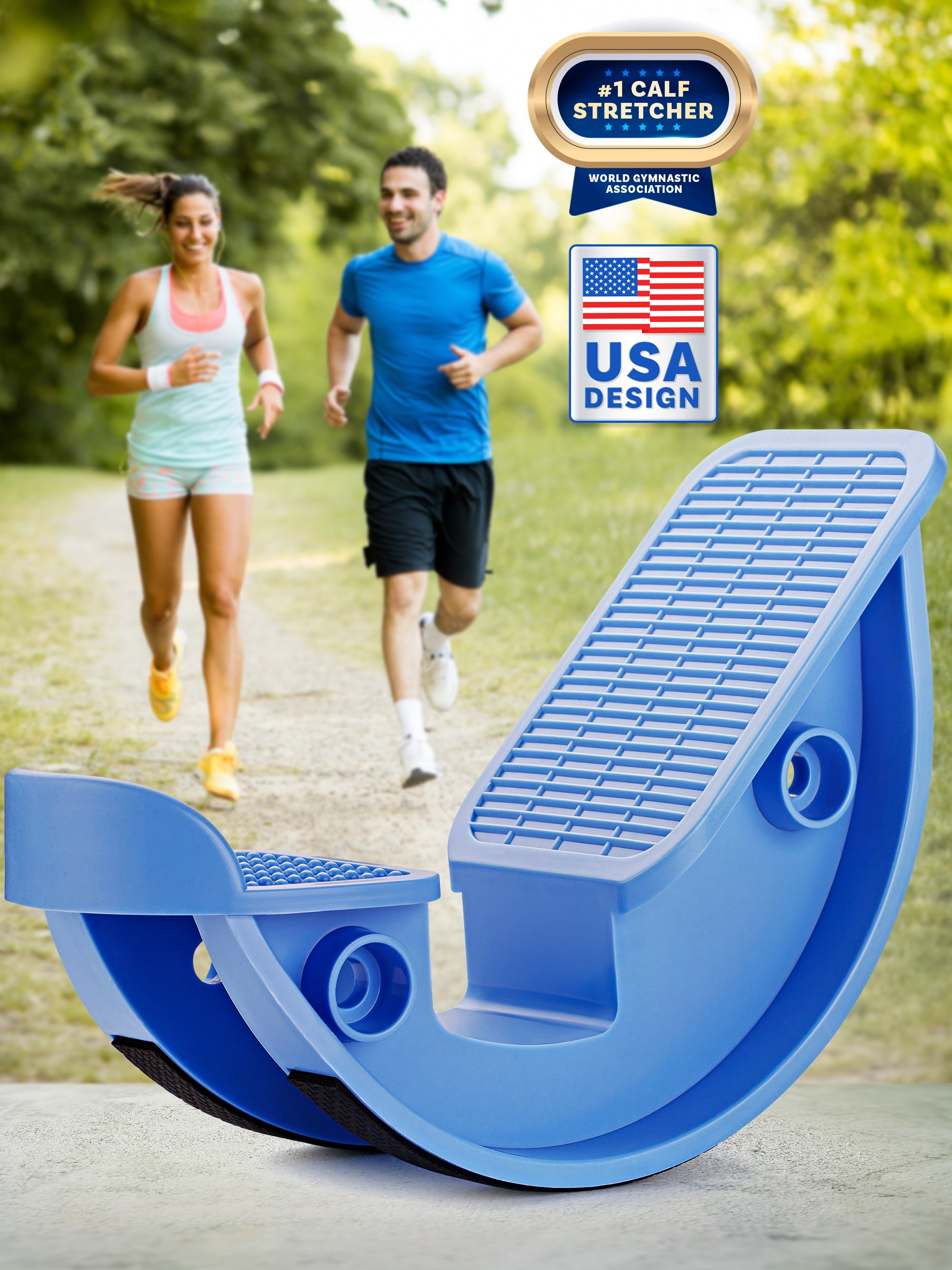 Cozlow Blue Calf Stretcher & Foot Rocker for Plantar Fasciitis ...